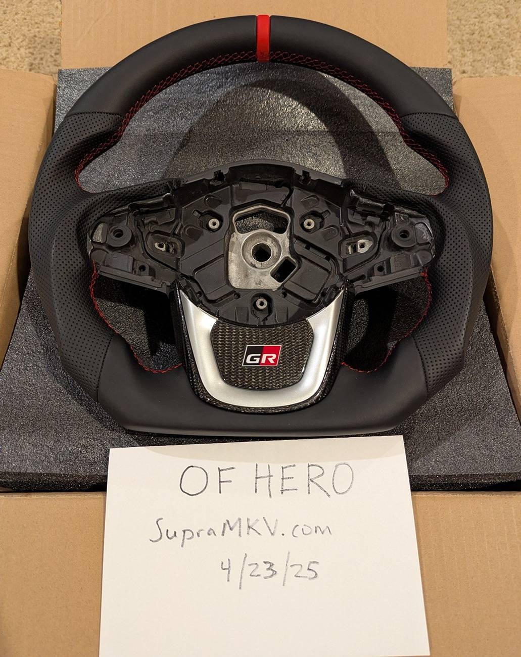 FS: new, custom Supra steering wheel (red stitching, perforated leather ...