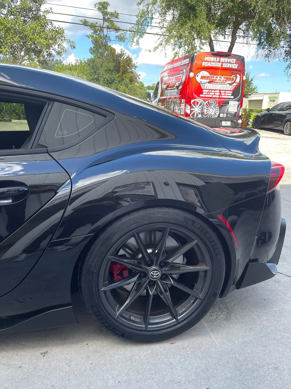 Pictures of 295/35/19 tires on lowering springs/spacers! | SupraMKV ...