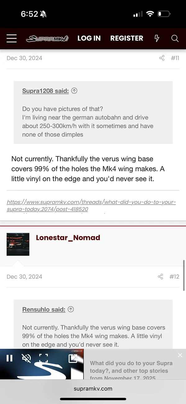 Darwin Pro Aero BSKII Spoiler review | SupraMKV - 2020+ Toyota Supra ...