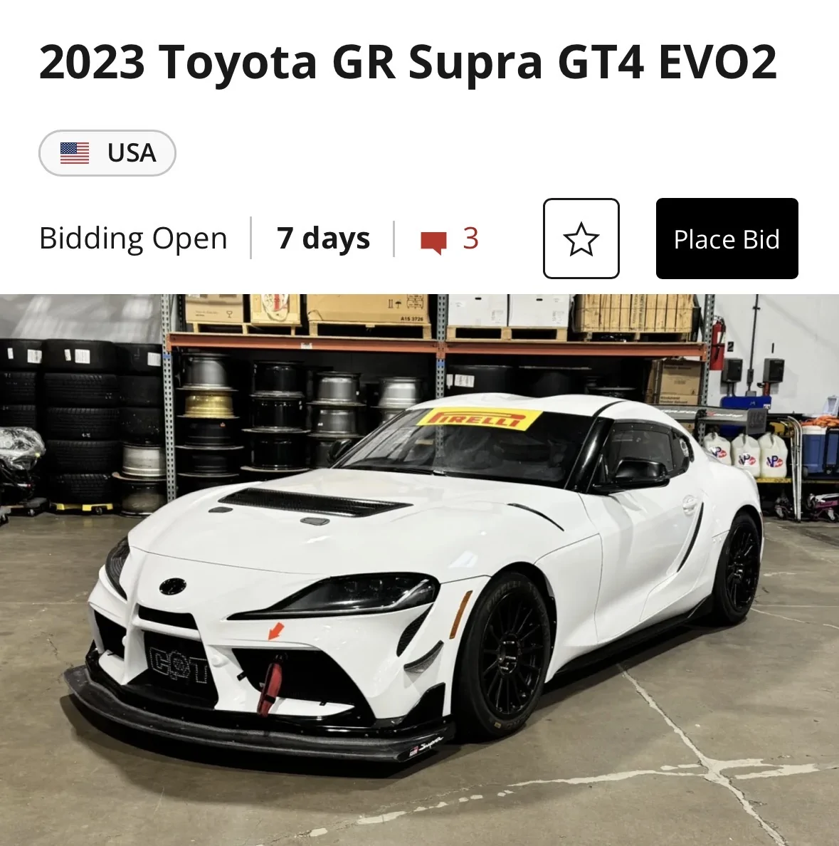 2023 Toyota GR Supra GT4 EVO2 on BaT | SupraMKV - 2020+ Toyota Supra ...